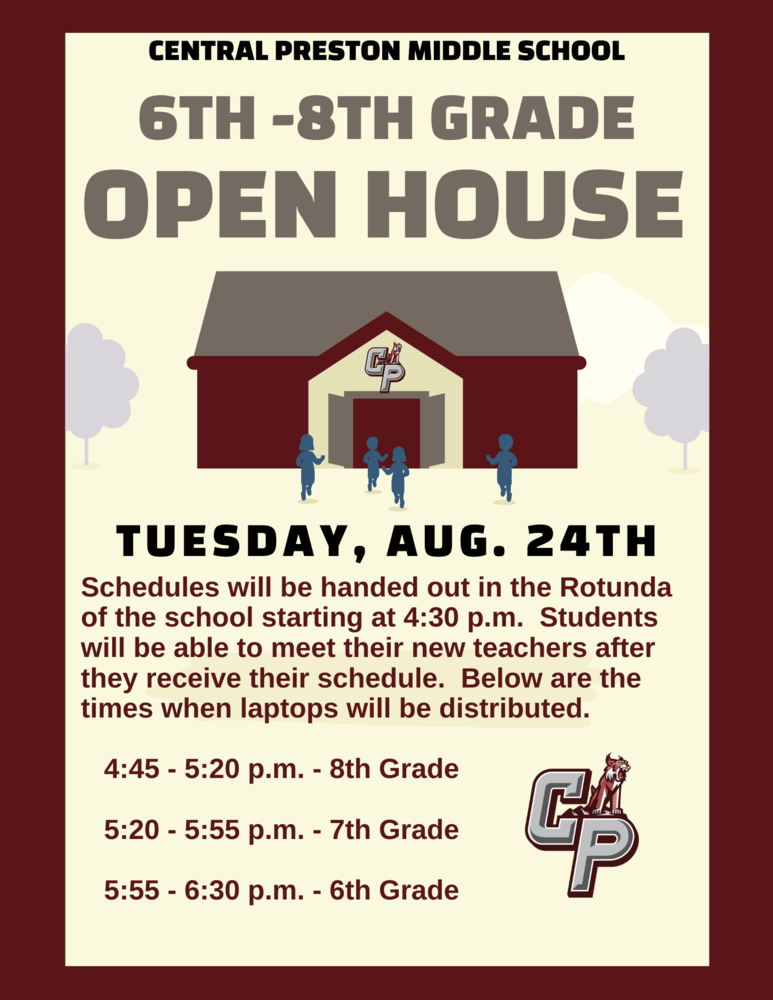 CPMS 6th-8th Grade Open House | Central Preston Middle School