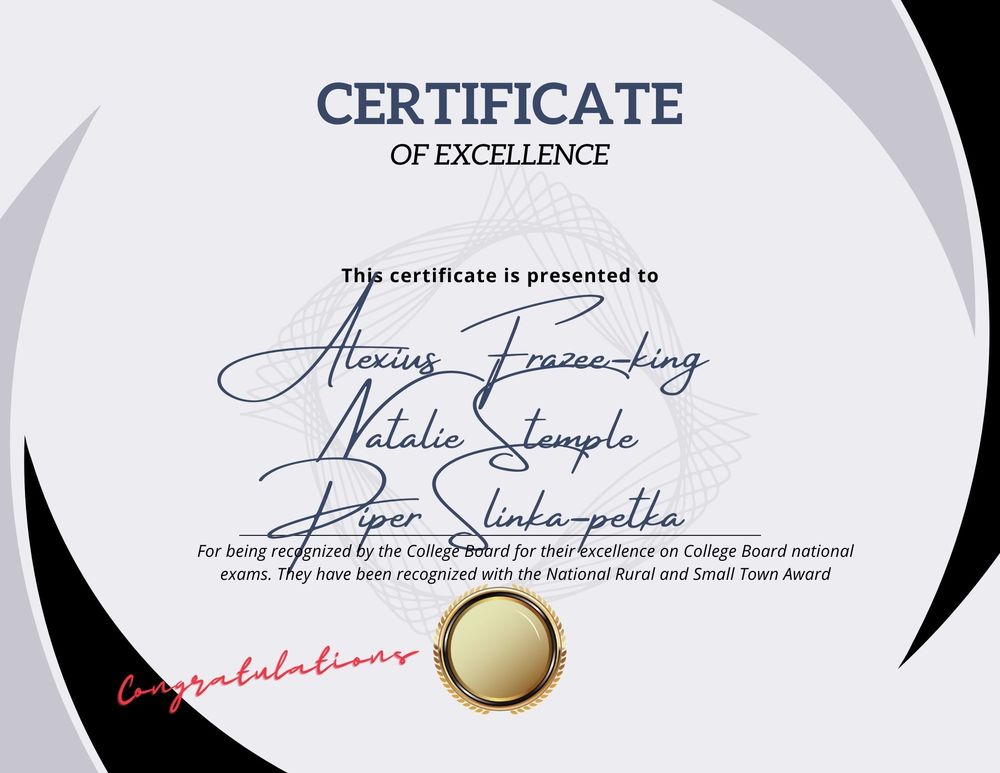 Recognition for College Board Examinations | Preston High School